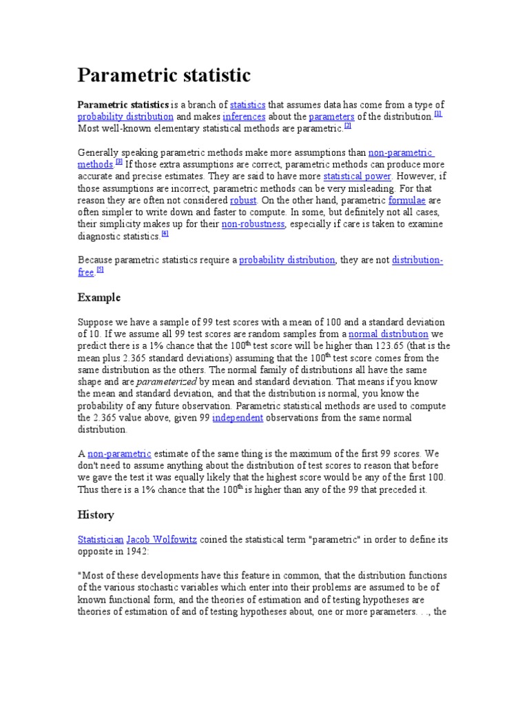 Parametric Stats for Statisticians | PDF | Normal Distribution | Statistics