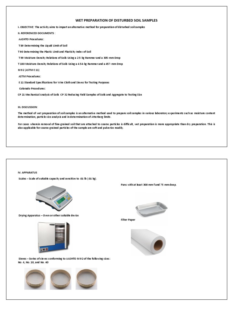 Preparation of Soil Samples: A Comparison of Wet and Dry Methods | PDF ...