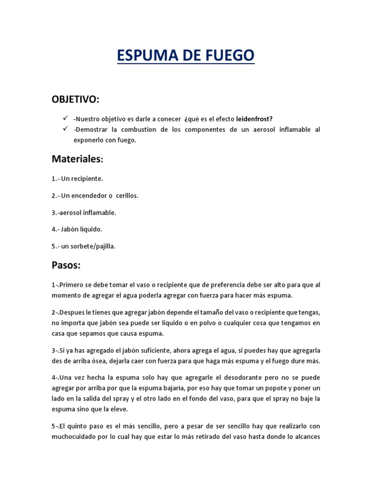 Espuma de Fuego | PDF | Incendios | Líquidos