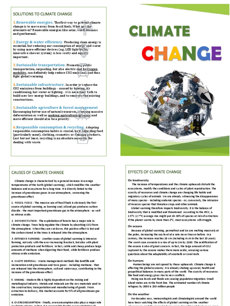 Climate Change Brochure | PDF | Global Warming | Greenhouse Gas