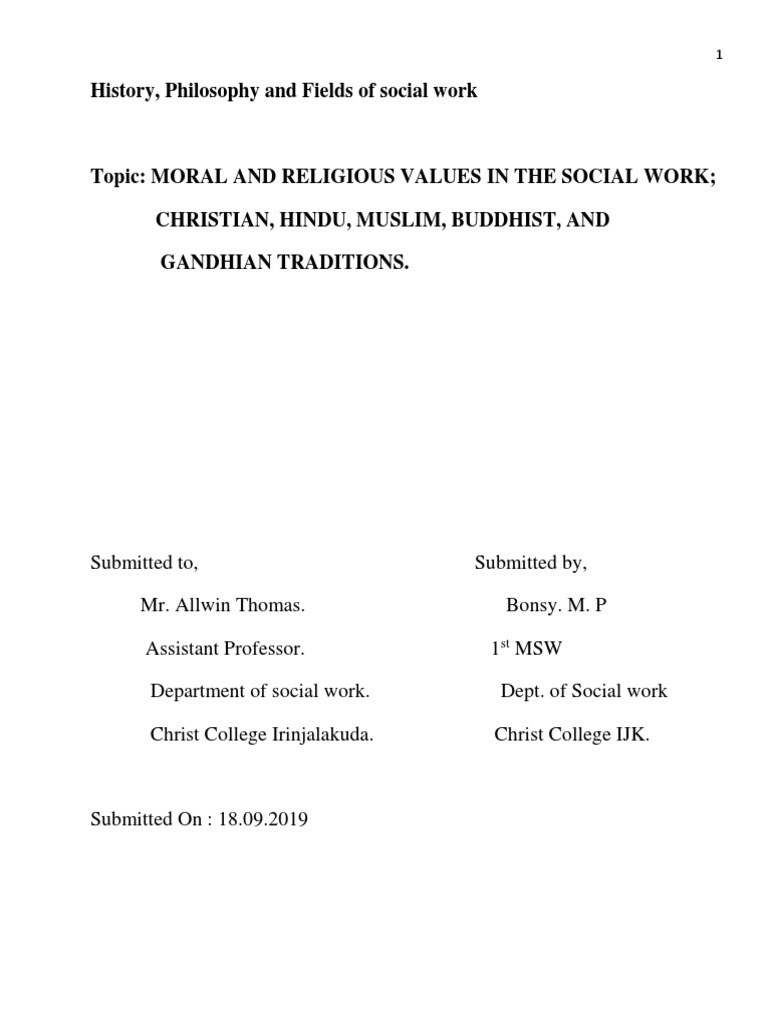 Moral and Religious Values in Social Work: A Comparative Analysis of ...