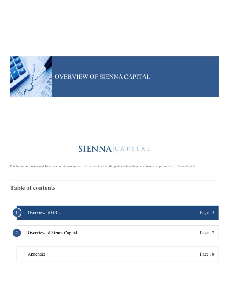 Overview of Sienna Capital - Website | PDF | Diversification (Finance ...