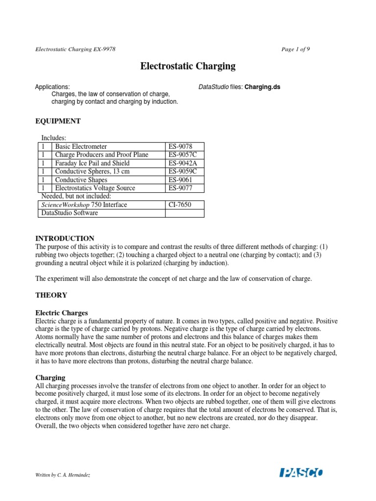 Electrostatic Charging Methods Explained | PDF | Electric Charge ...