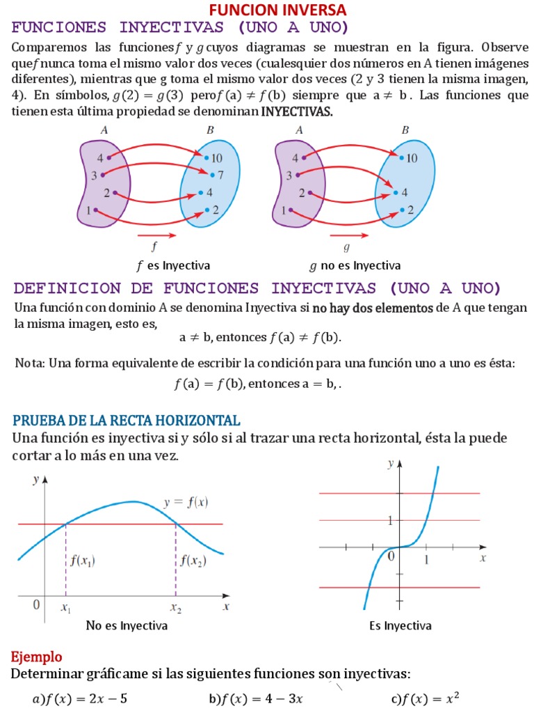 Funciones Inversas: Definición y Ejercicios | PDF | Función ...