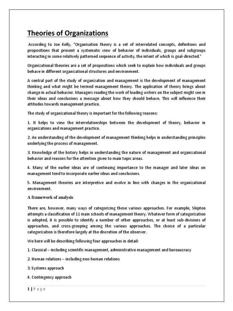 Theories of Organizations | PDF | Bureaucracy | System
