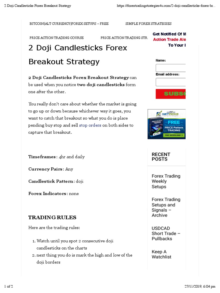 2 Doji Candlesticks Forex Breakout Strategy | PDF | Foreign Exchange ...