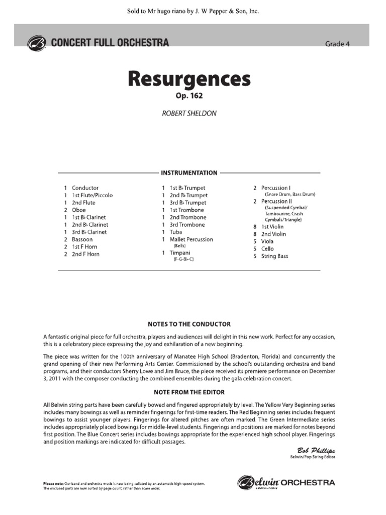 Resurgences - Robert Sheldon SCORE PDF | PDF