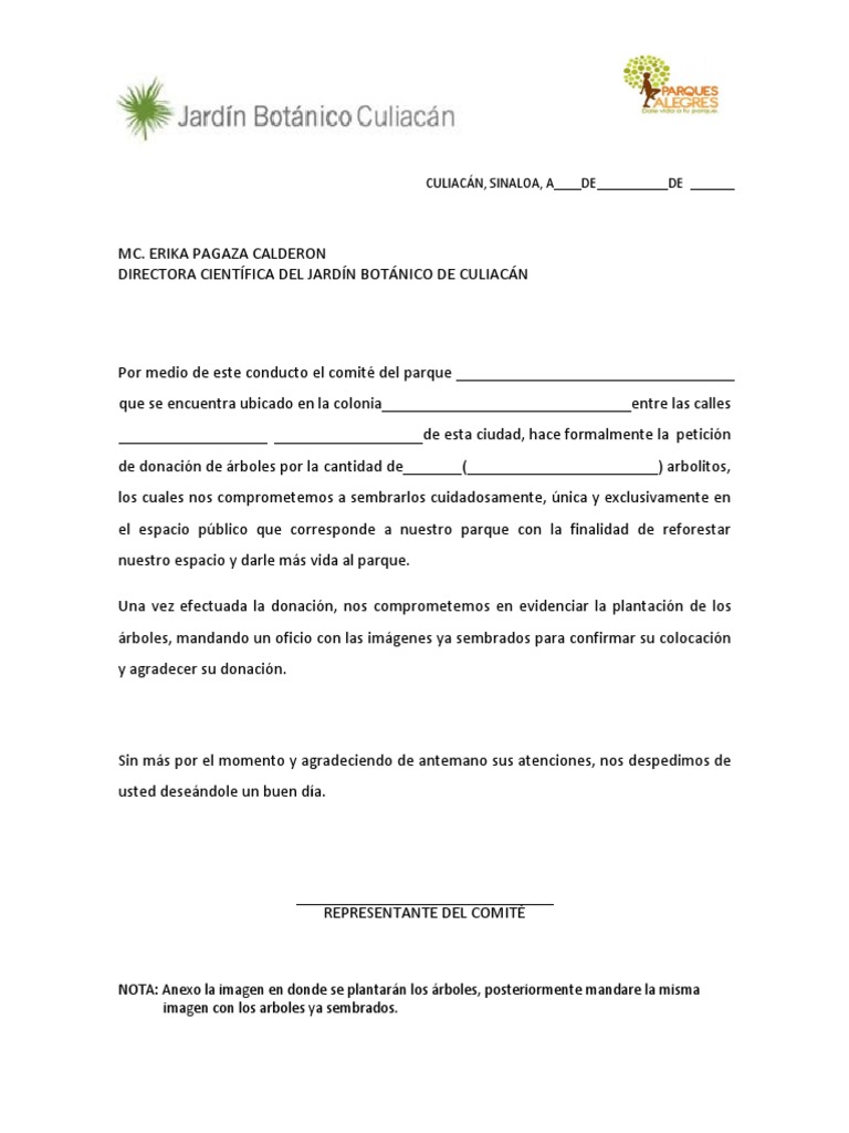 Oficio Donacion de Arboles | PDF