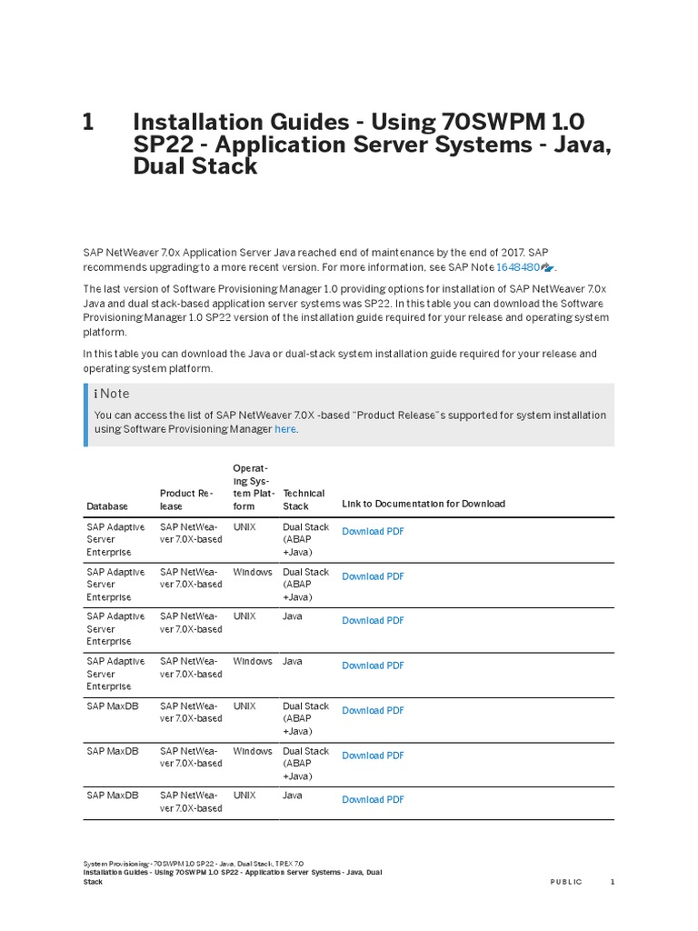 System Provisioning SWPM 10 SP22 Java DualStack Trex 70 | PDF ...