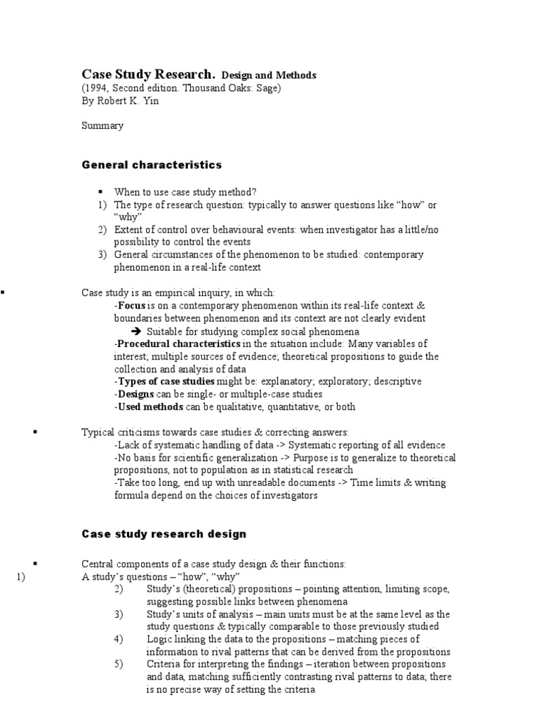 Case Study Research.: Design and Methods | PDF