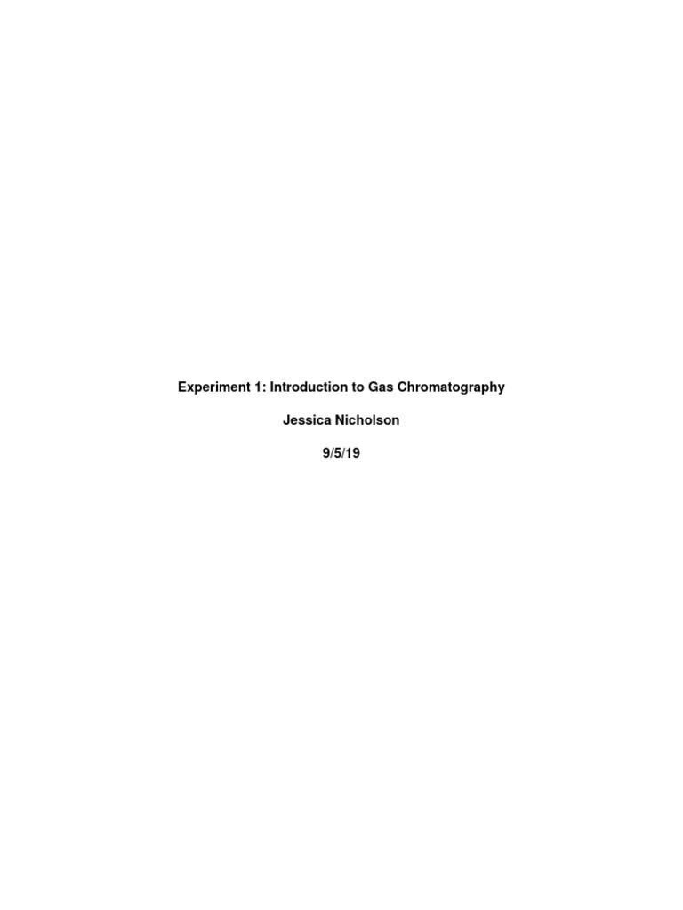 Lab Report Experiment 1 | PDF | Chromatography | Gas Chromatography