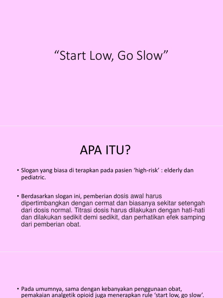 Start Low, Go Slow | PDF