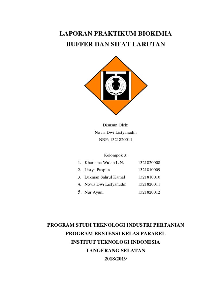 A. Buffer Dan Sifat Larutan - Novia Dwi Listyanudin 1321820011 | PDF