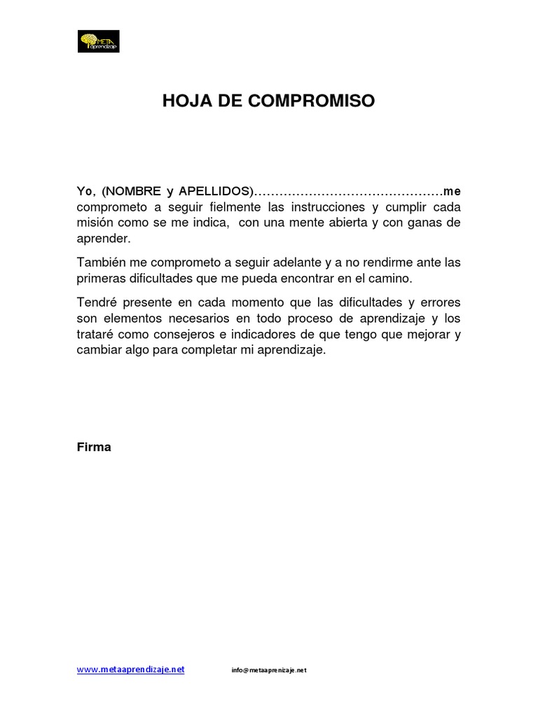 4 Hoja de Compromiso | PDF