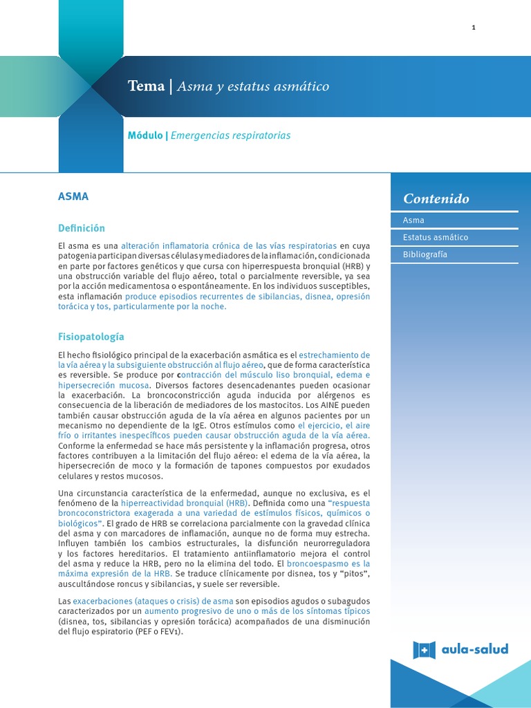 Estatus Asmático-Asma | PDF | Asma | Tos