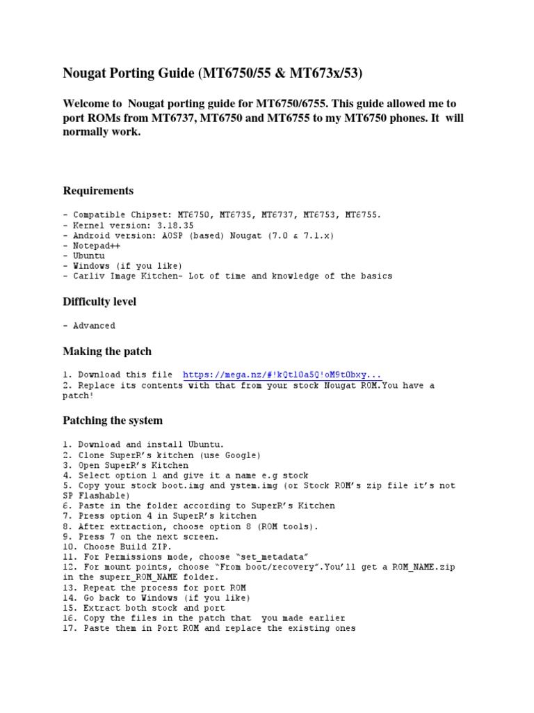 A Comprehensive Guide to Porting Nougat ROMs from MT6737, MT6750 and ... A Comprehensive Guide to Porting Nougat ROMs from MT6737, MT6750 and ...