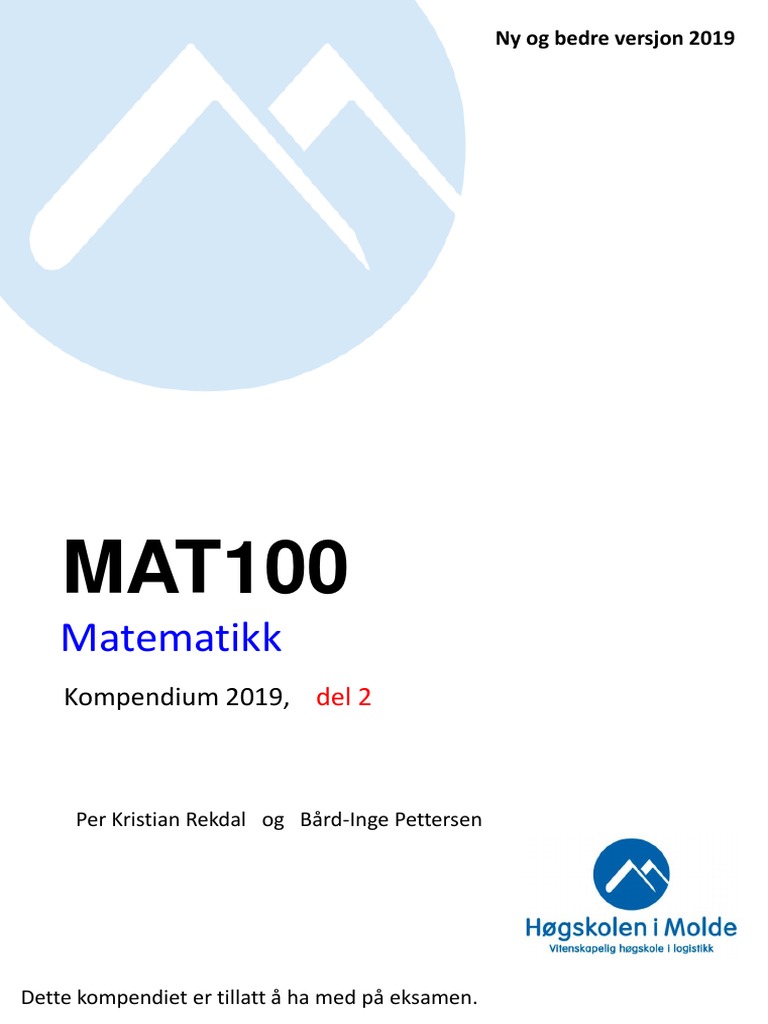 102 MAT100 - 2019, Del 2, (30. Sep. 2019) | PDF