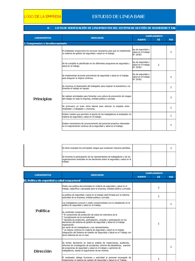 3 Formatos-Linea-Base-Sst | PDF | Derecho laboral | Planificación