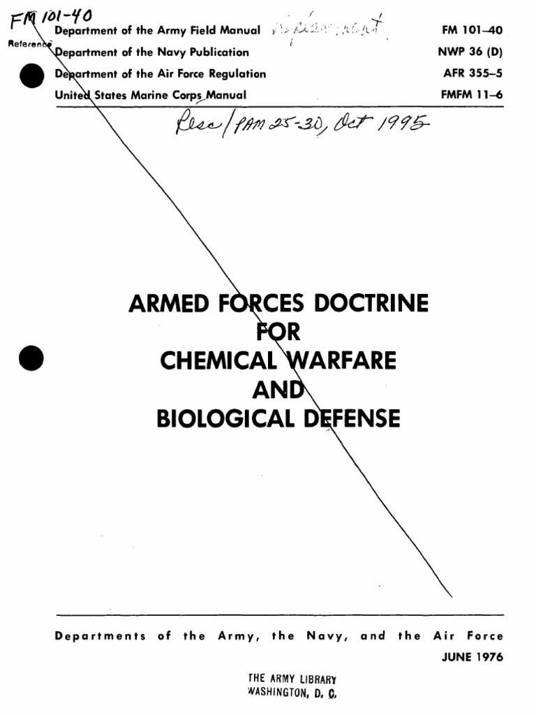 FM 101-40 Armed Forces Doctrine For Chemical Warfare and Biological ...