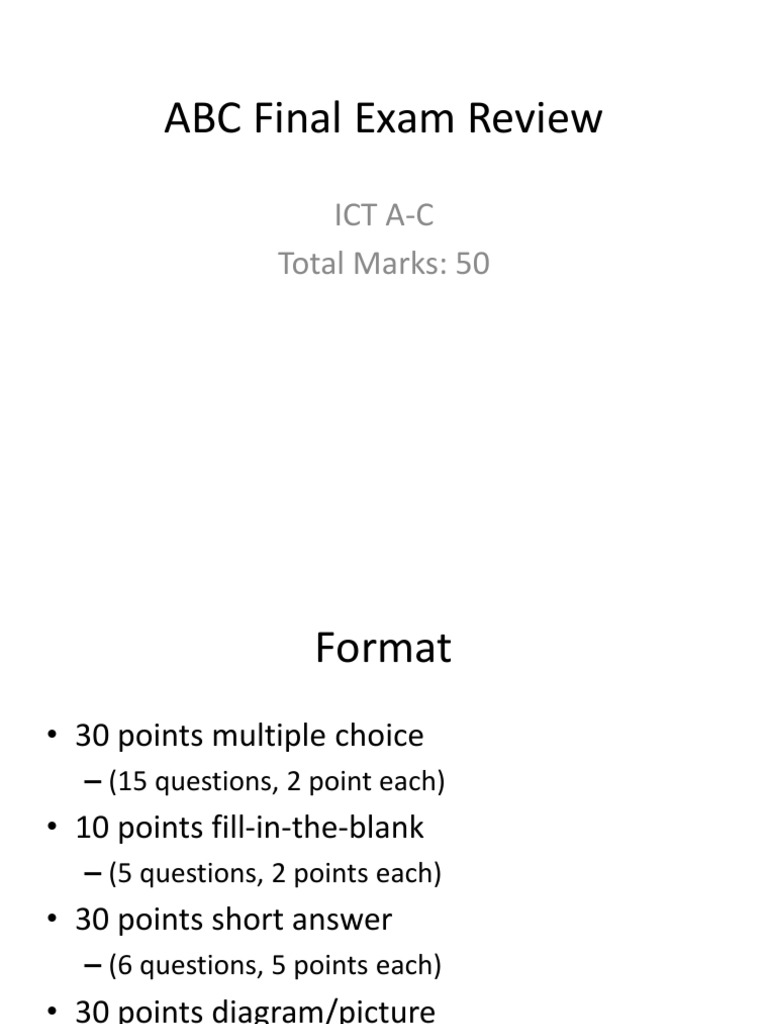 ABC Final Exam Format and Review | PDF | Reason | Consciousness