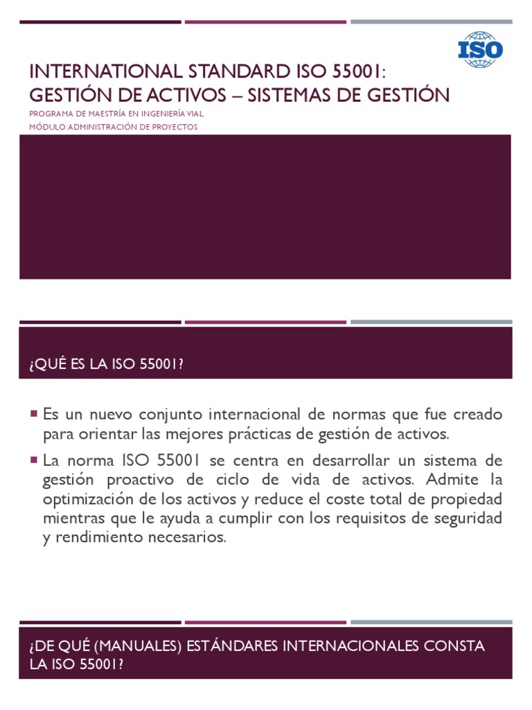 03 Iso 55001 | PDF | Organización internacional para la estandarización ...