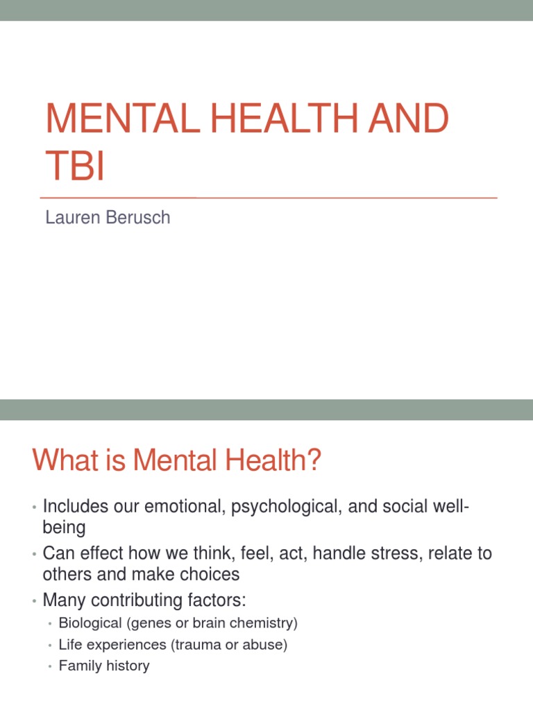 Inservice Presentation | PDF | Traumatic Brain Injury | Mental Disorder