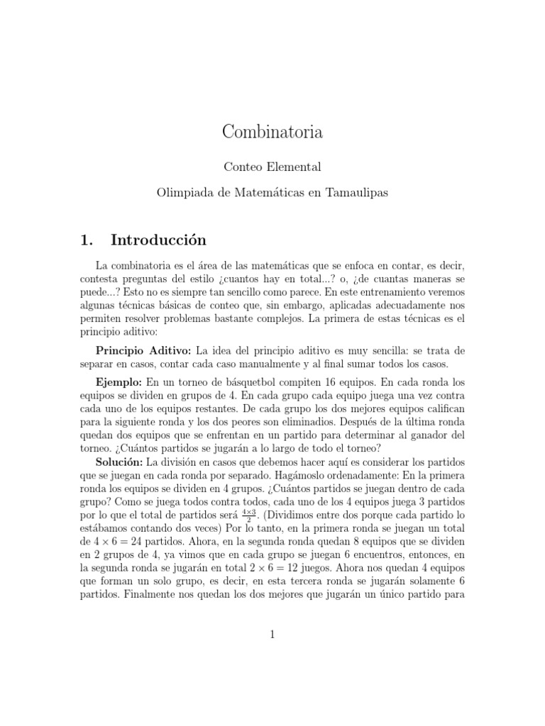 Técnicas Básicas de Combinatoria | PDF | Combinatoria | Cuaderno