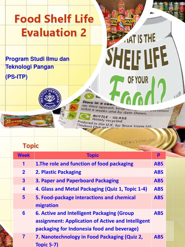 Topic 12-Food Shelf Life Evaluation-2-English-1 | PDF | Shelf Life ...
