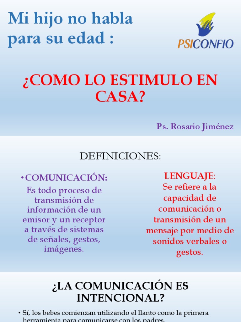 Estimulación del lenguaje en casa | PDF | Aquisición de idioma ...
