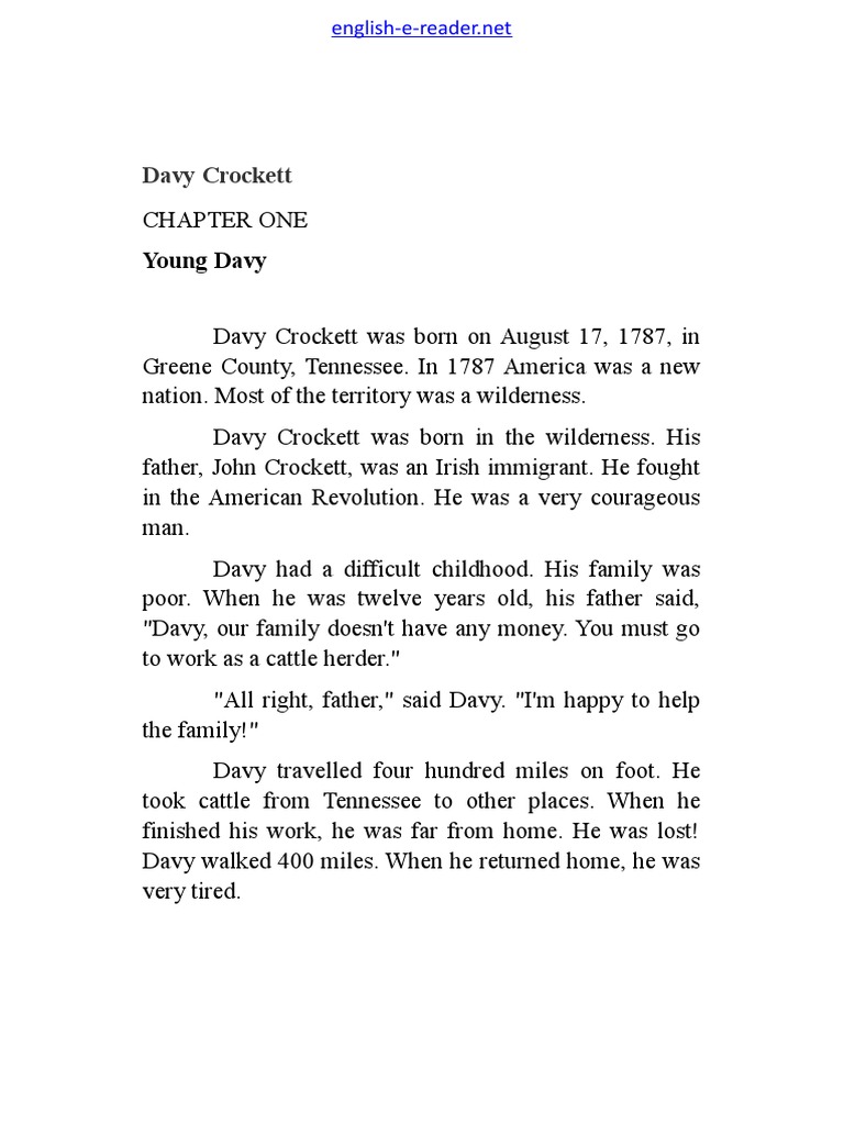 Davy Crockett-Clemen D B Gina | PDF | Battle Of The Alamo | Mexican Texas