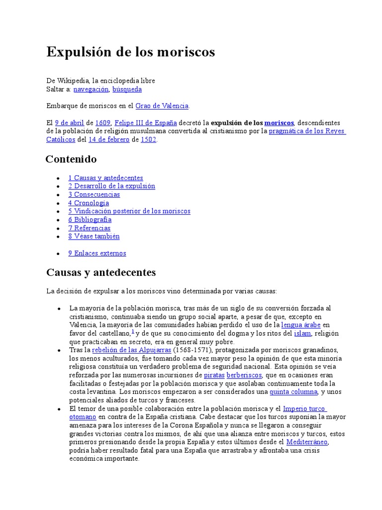 Expulsión de los Moriscos en 1609 | PDF | España | Religión y creencia