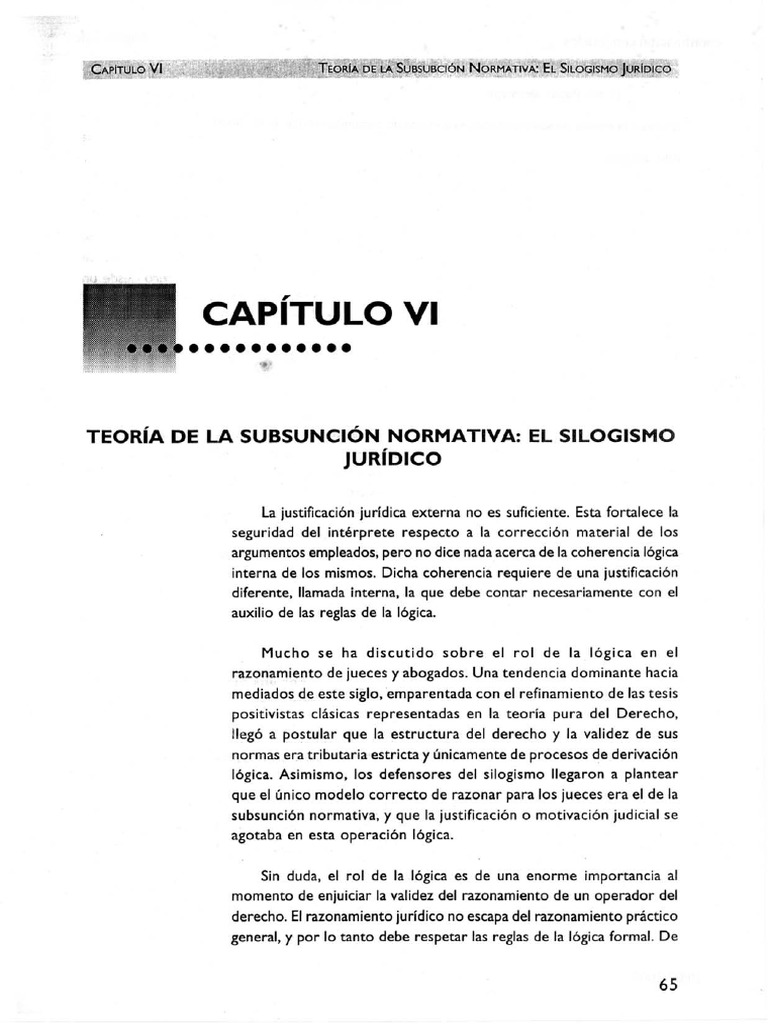 Teoria de La Subsuncion Normativa El Siogismo Juridico | PDF | Habeas ...