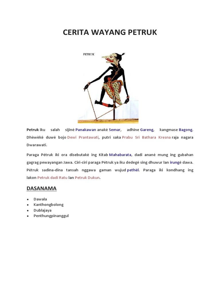 Cerita Wayang Petruk | PDF