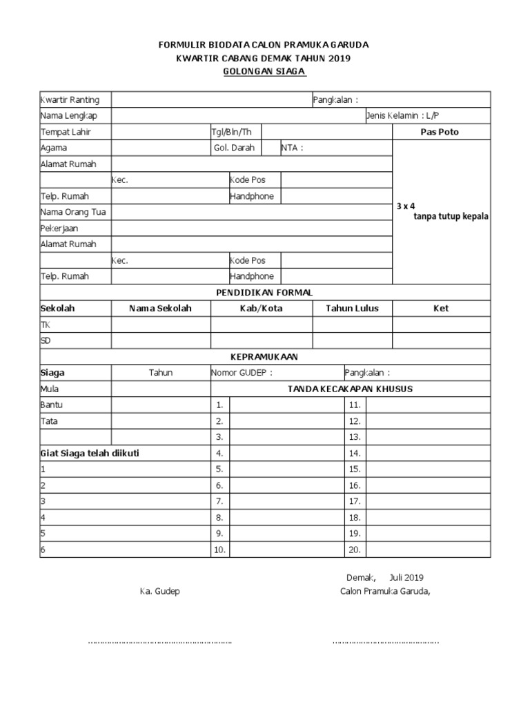 Biodata Garuda | PDF