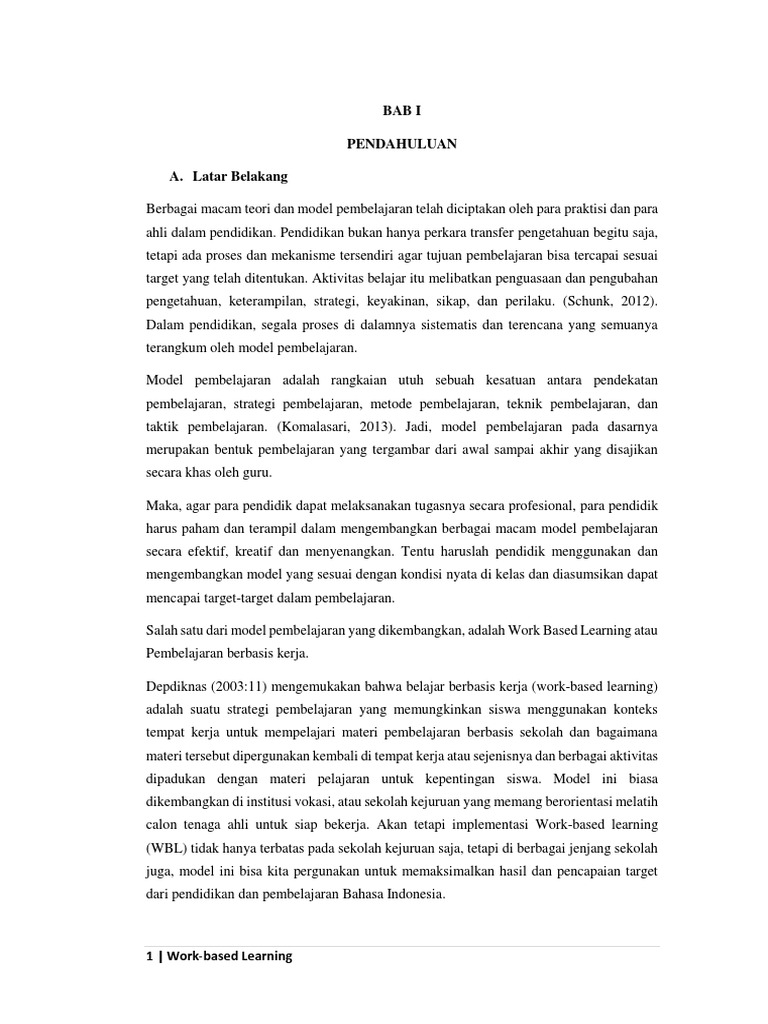 Materi Work Based Learning | PDF