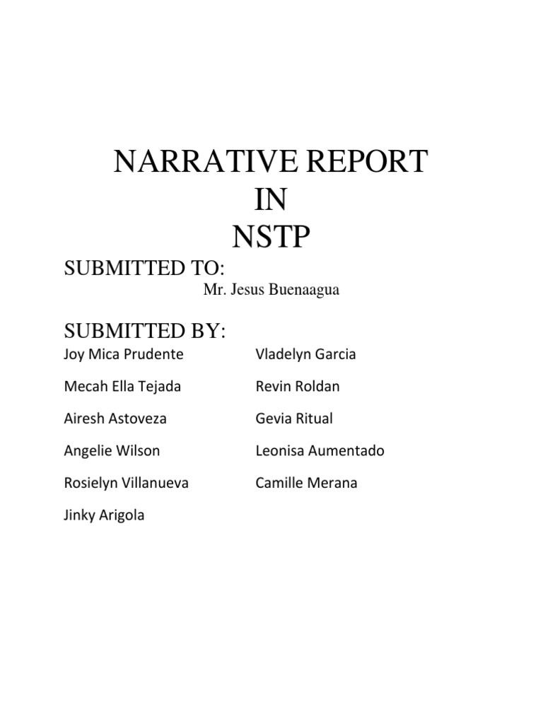 NARRATIVE REPORT (NSTP) | PDF | Pedagogy | Communication