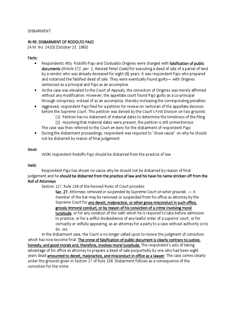 Disbarment and Suspension Cases | PDF | Bail | Disbarment