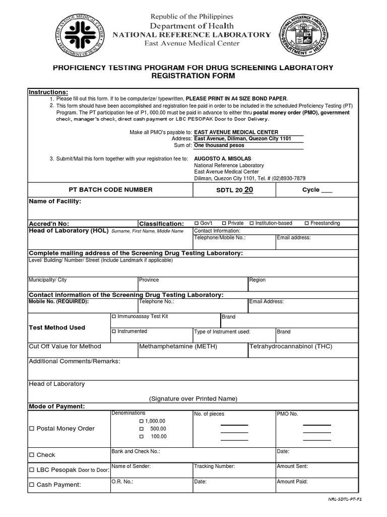 2020 - Registration - Forms - PT DOA PDF | PDF | Money Order | Mail