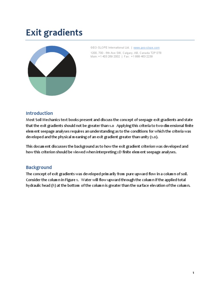 Exit Gradients | PDF | Soil Mechanics | Fluid Dynamics