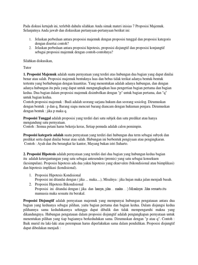 Diskusi 7 Logika | PDF