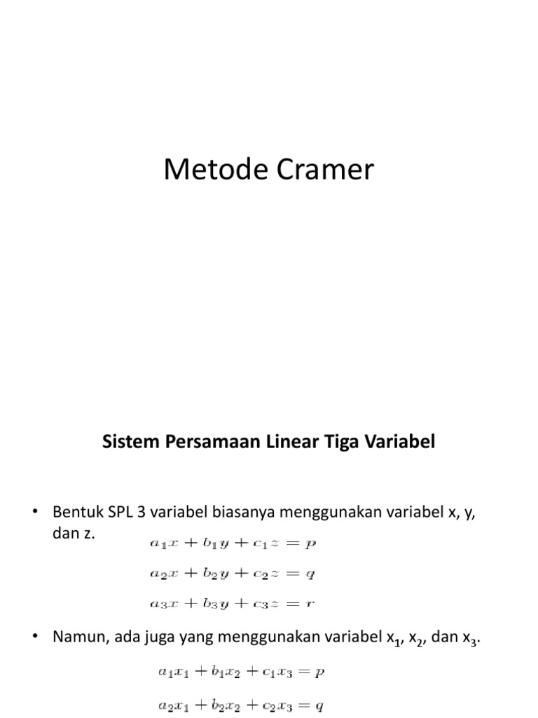 Metode Cramer | PDF