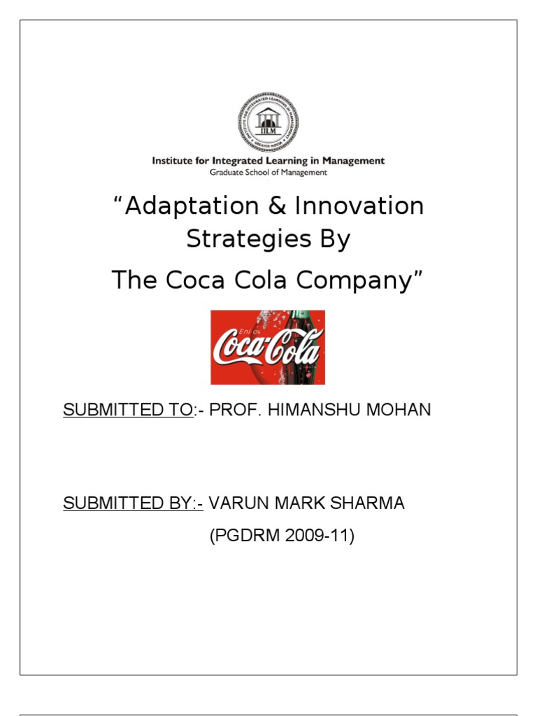 Adaptation Assignment | PDF | Coca Cola | Cola