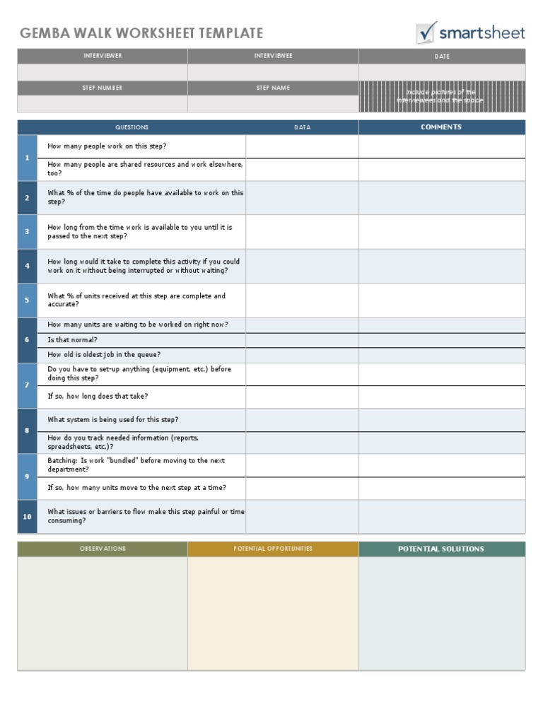 IC Gemba Walk Worksheet Template 91532 | PDF