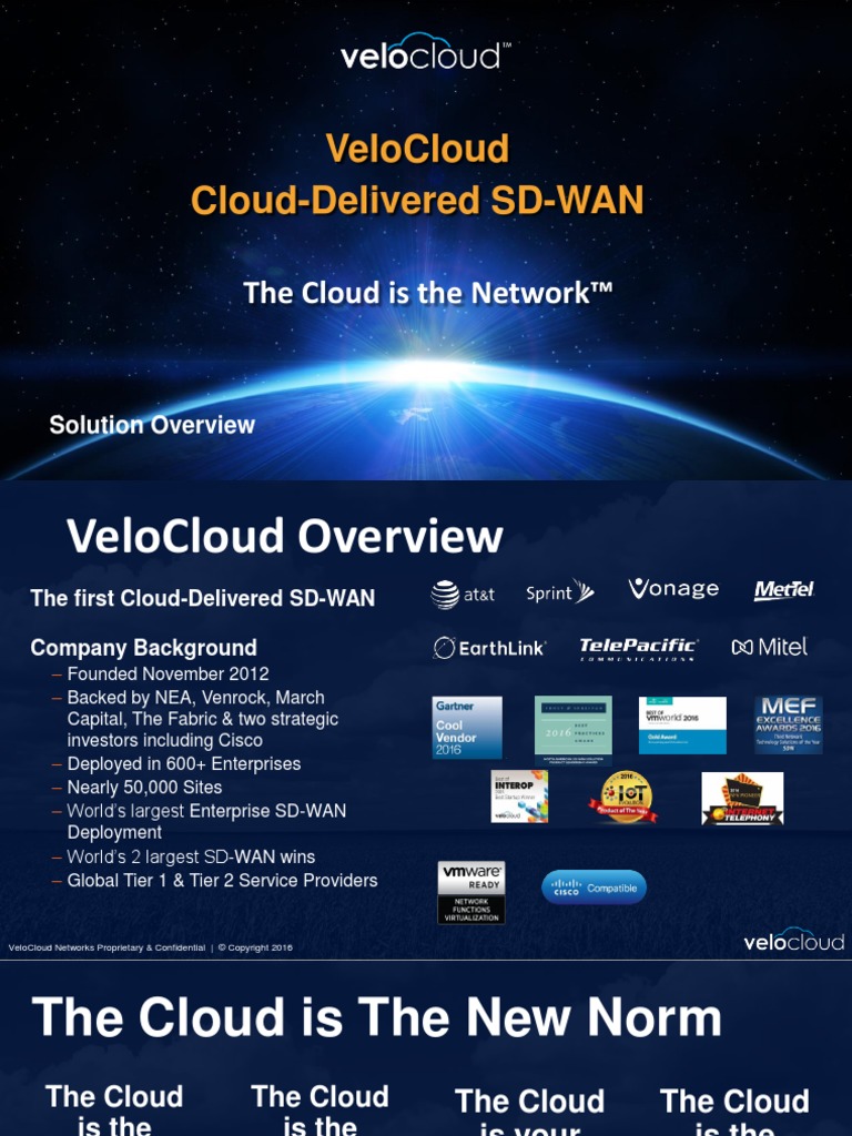 Velocloud Overview | PDF | Cloud Computing | Virtual Private Network