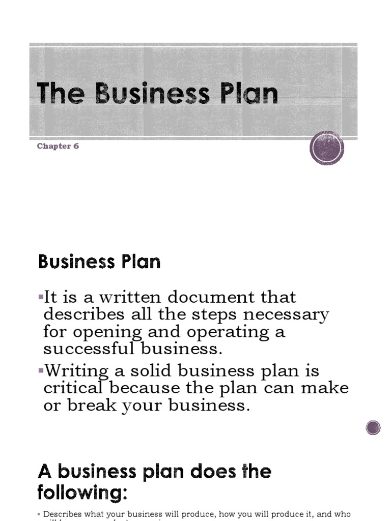 The Business Plan - Chapter 6 | PDF | Business Plan | Business