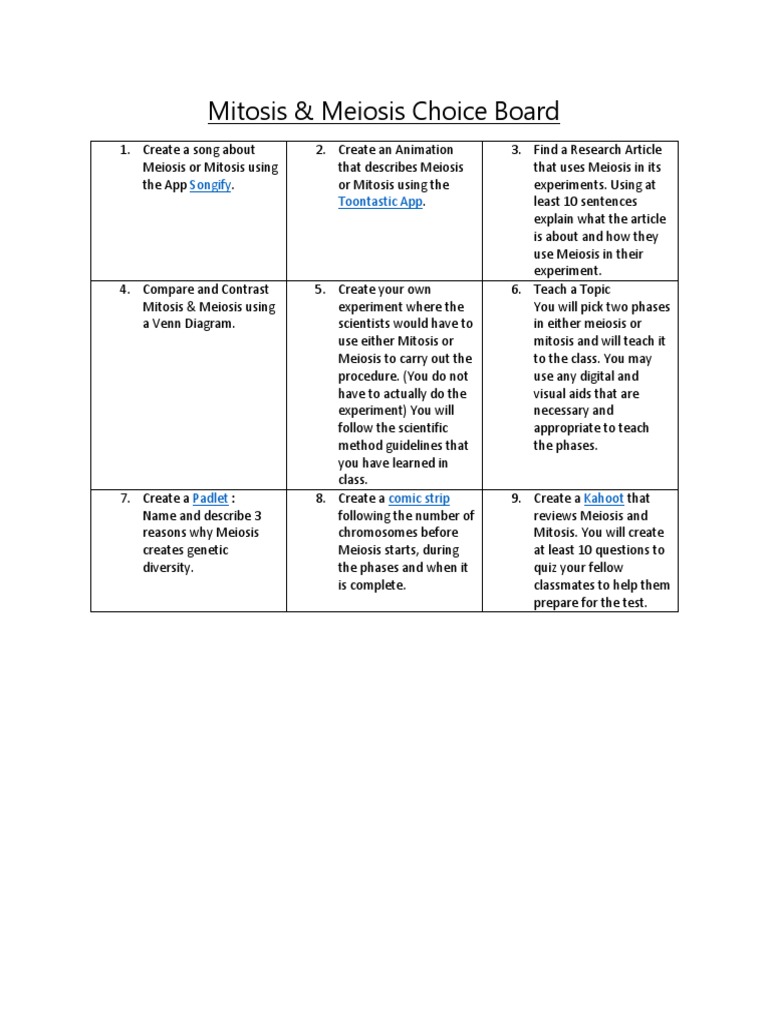 Meiosis Cartoon Strip