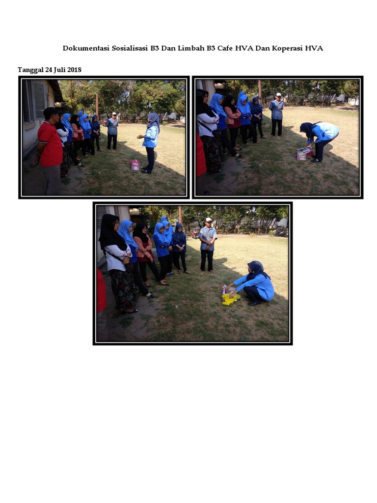 Dokumentasi Sosialisasi B3 Dan Limbah B3 Cafe HVA Dan Koperasi HVA | PDF