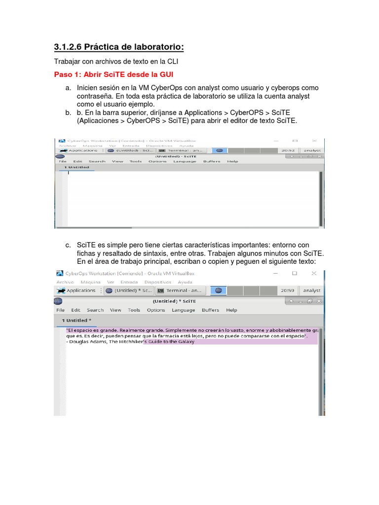 3.1.2.6 Práctica de Laboratorio - Trabajar Con Archivos de Texto en La CLI | PDF | Interfaz de ...