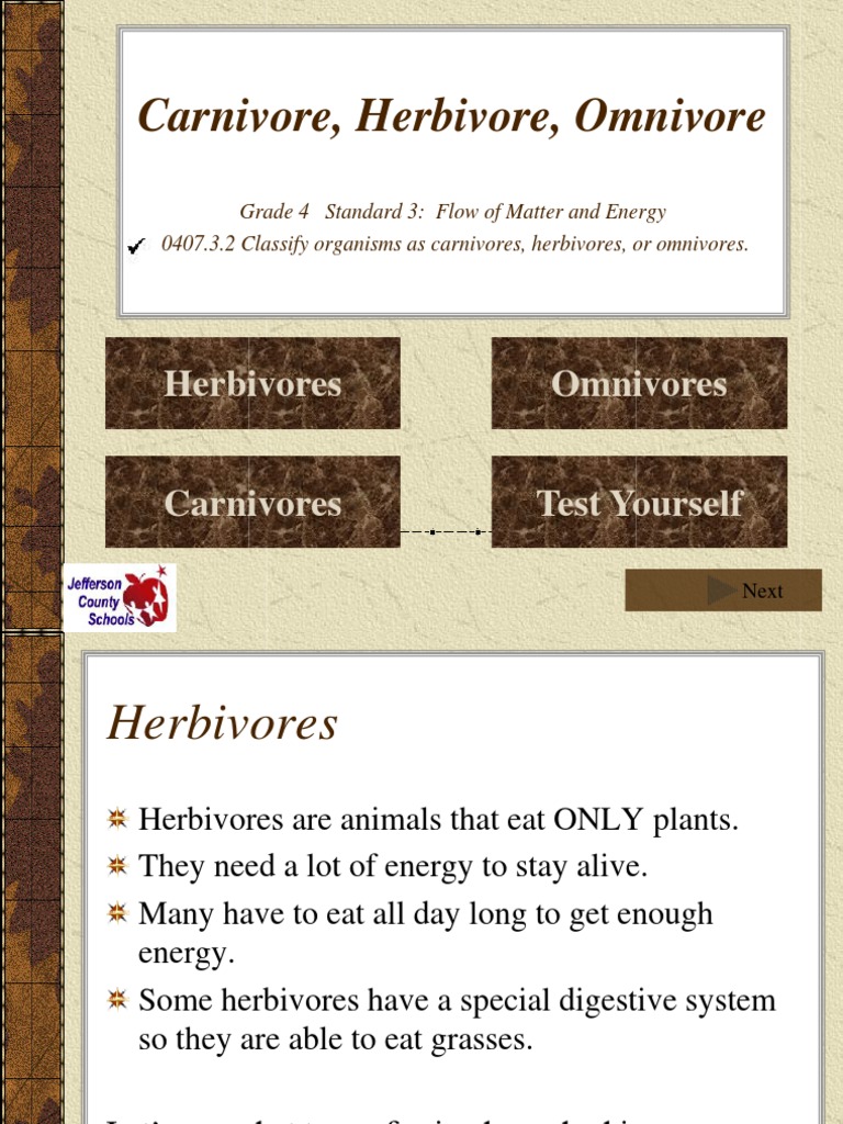 Carnivores Herbivores and Omnivores PowerPoint | PDF | Herbivore ...
