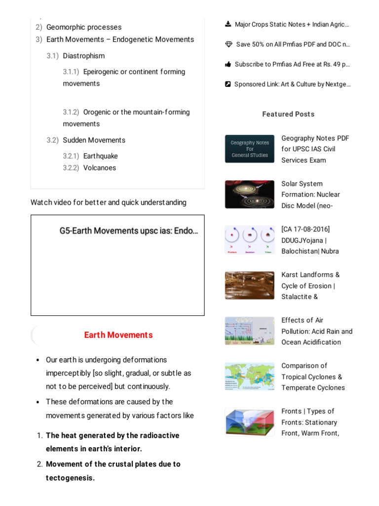 Epeirogenic and Orogenic Earth Movements | PDF | Volcano | Geomorphology